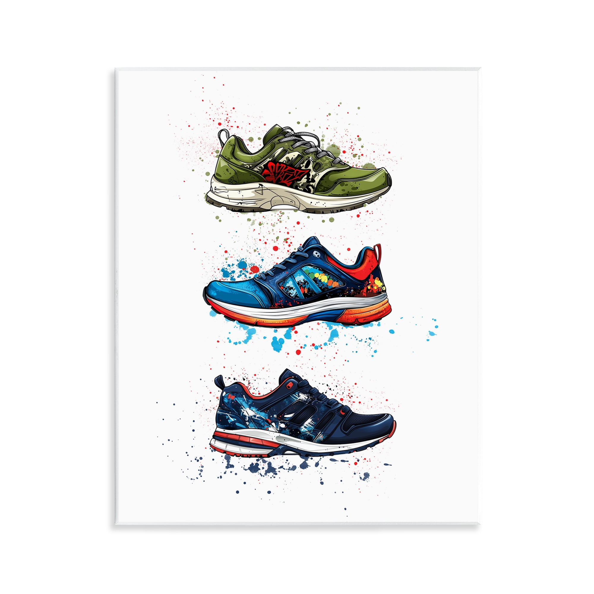Modern Spray Sneakers Wall Plaque Art, design by Christine Simpson Art ...