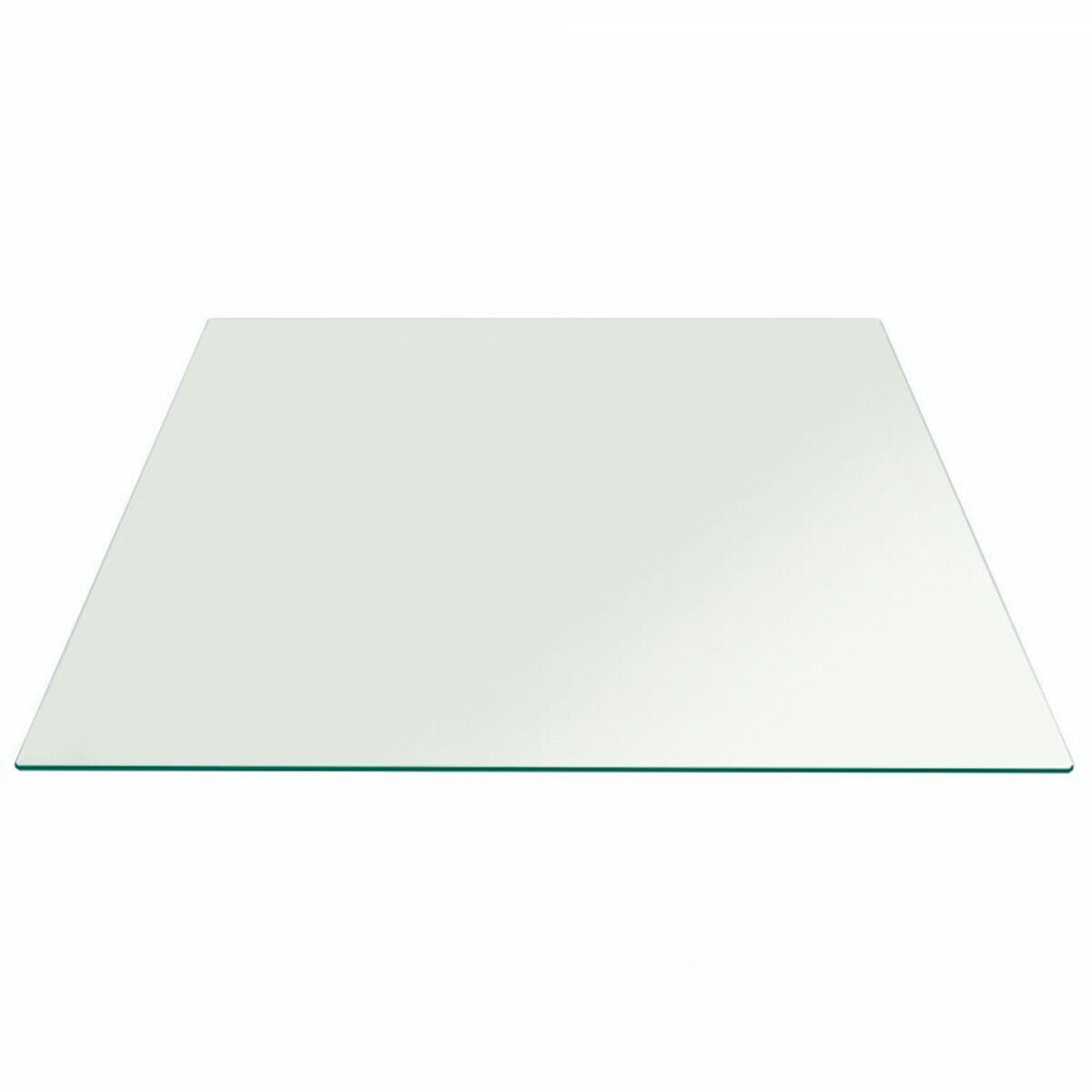 Modern Square Clear Glass Table Top with Flat Polish Edge Tempered ...