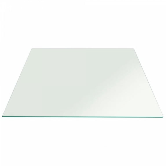 Modern Square Clear Glass Table Top with Flat Polish Edge Tempered ...