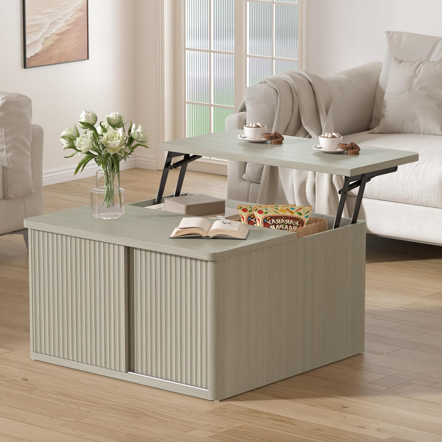Modern Square Coffee Table, 31.5