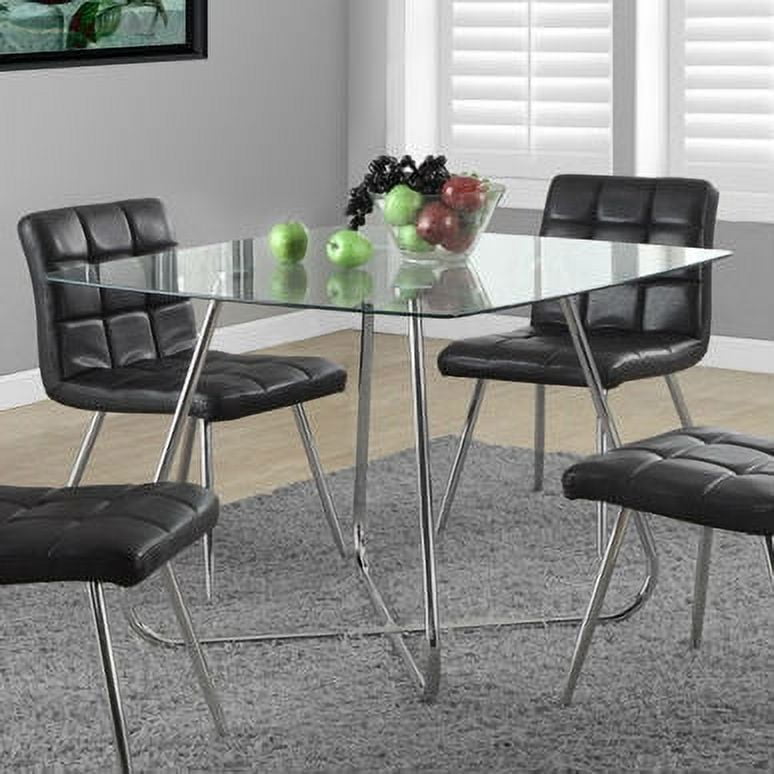 Modern Square Dining Table 40 x 40-inch with Tempered Glass Top ...