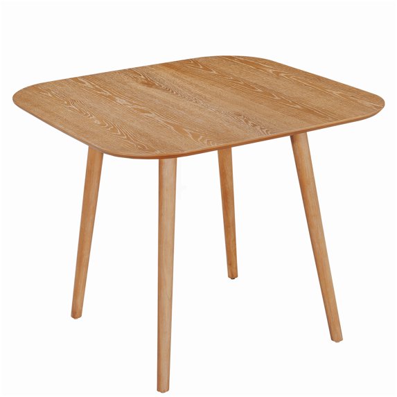 Modern Square Dining Table, Natural Finish, Solid Wood Base for Lasting ...