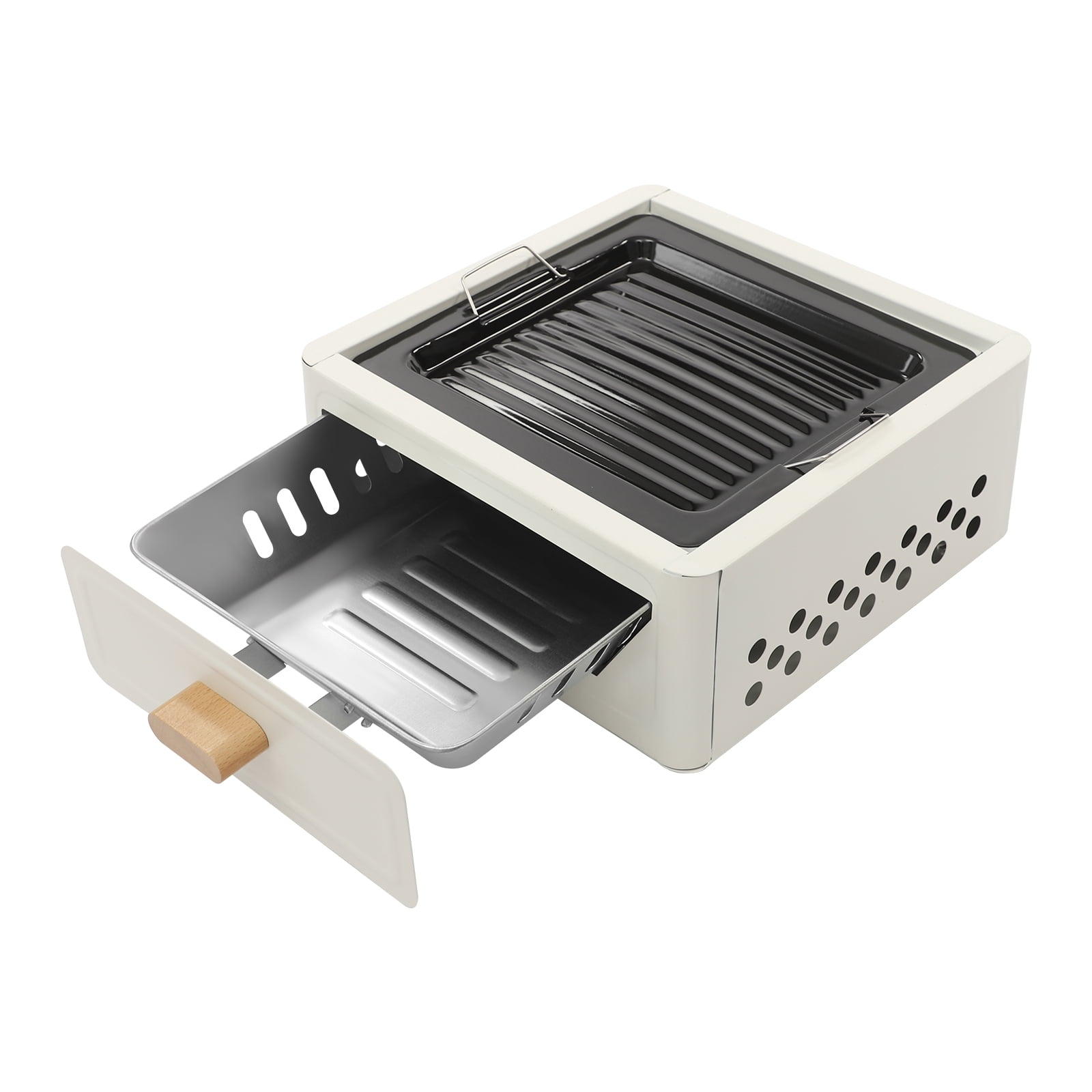 Modern Square Grill with Foldable Legs – 6.1in Height with Legs, 2-in-1 ...