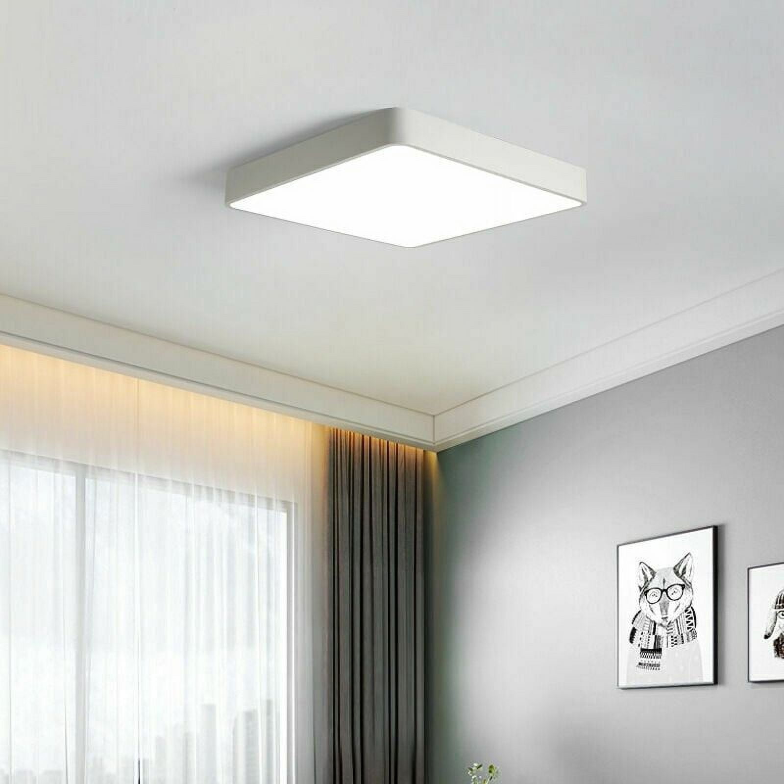 Modern Square Led Ceiling Light, Ultra Thin Flat Ceiling Lamp, Natural ...