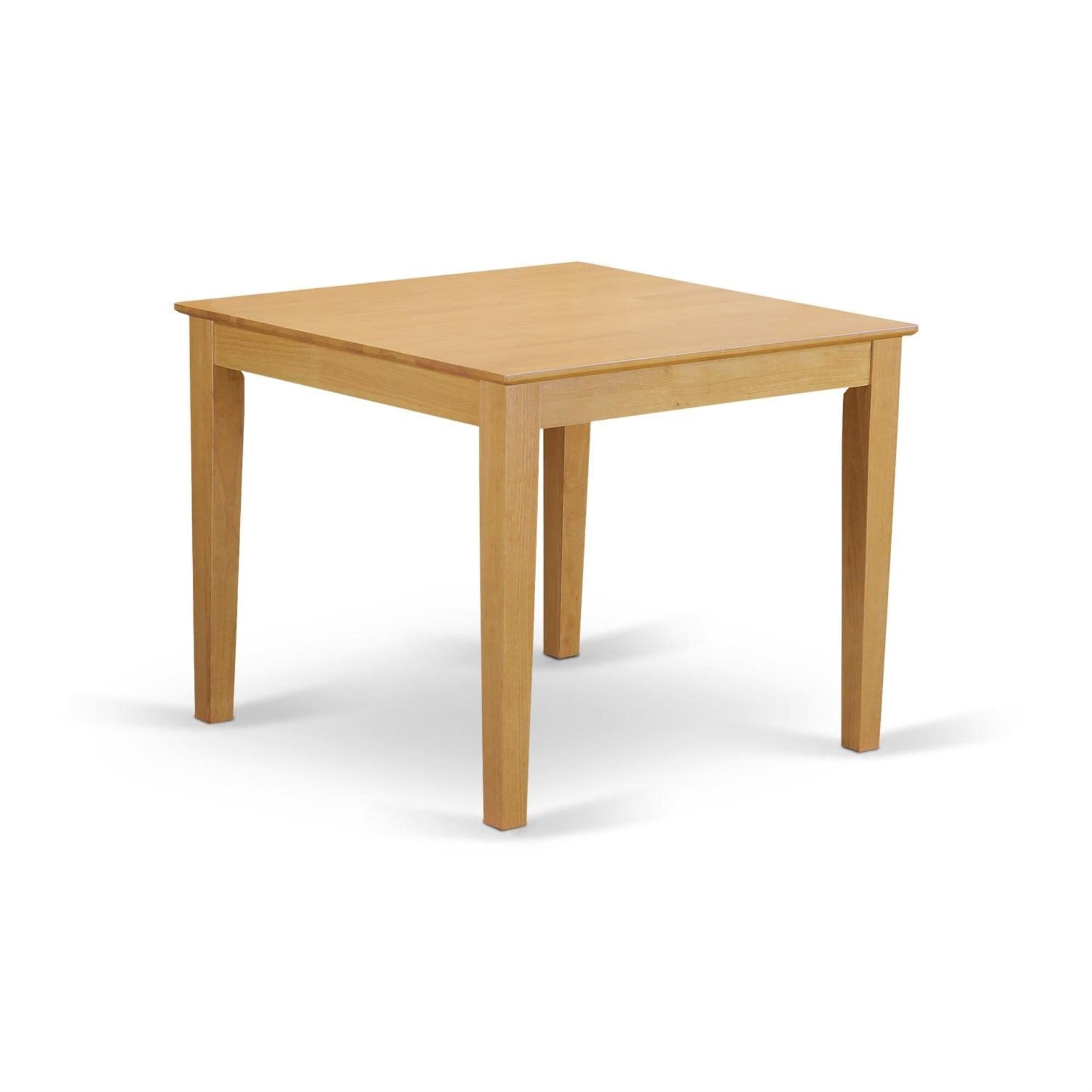 Modern Square Oak Dining Table Set with Beveled Top and Solid Wood ...