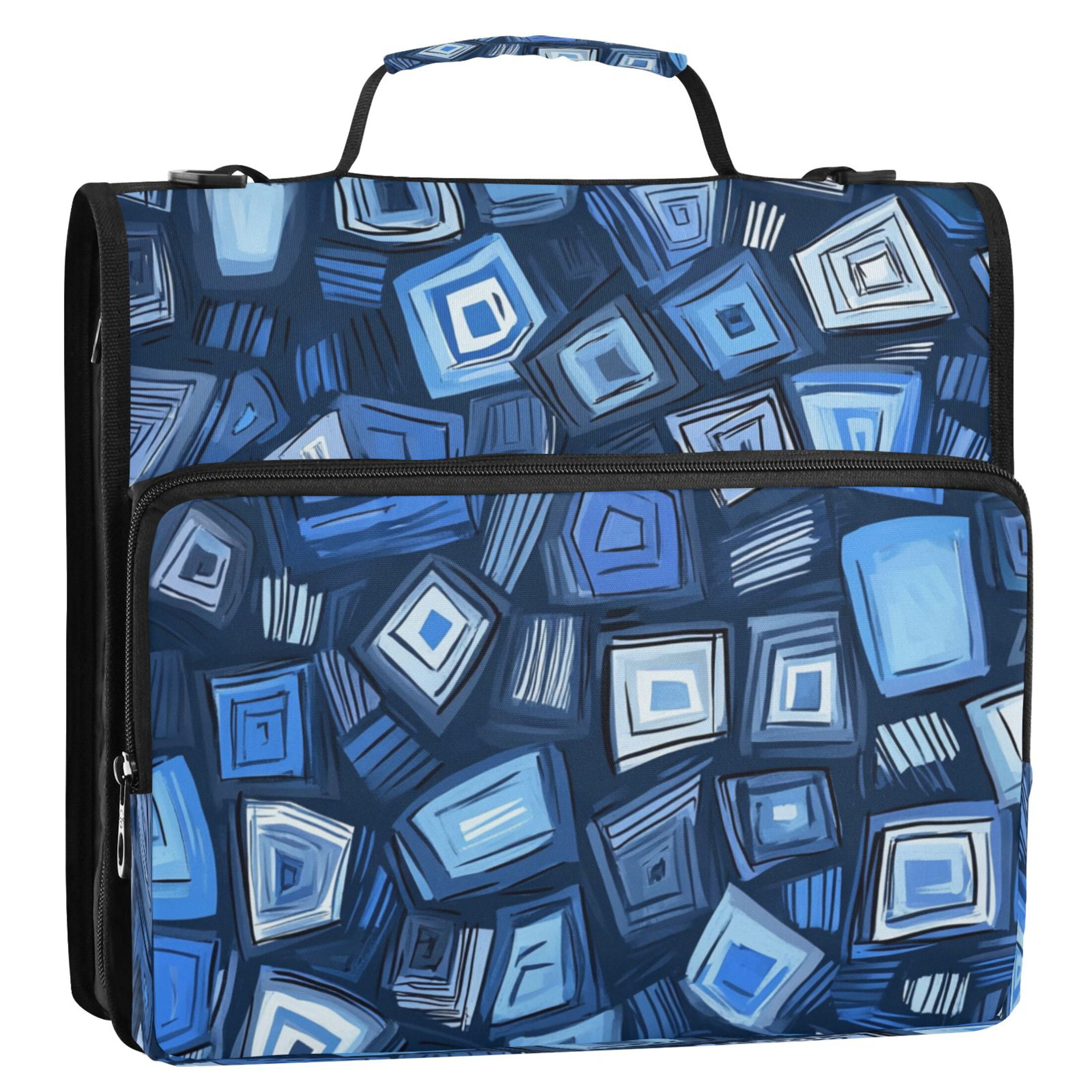 Modern Square Pattern Stripes Lines Zipper Binder Bag 3 Ring Binder Bag ...