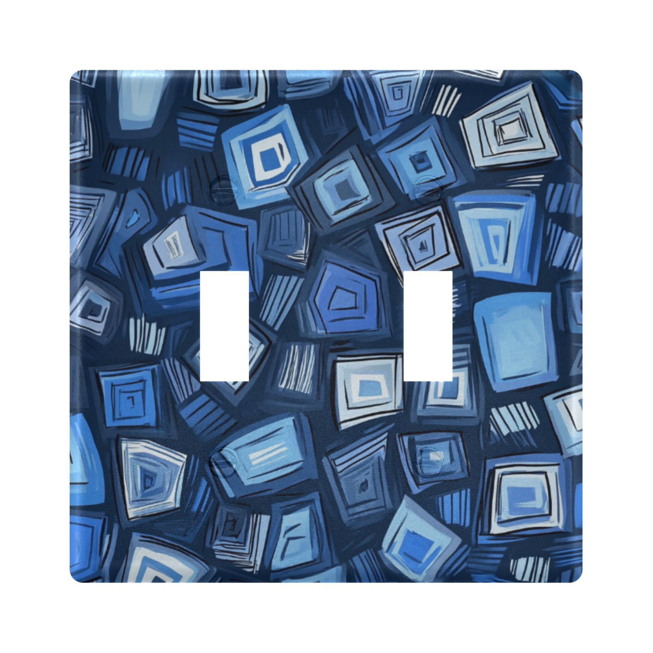 Modern Square Pattern Fireproof Switch Plate with Rounded Edges 3-Hole ...