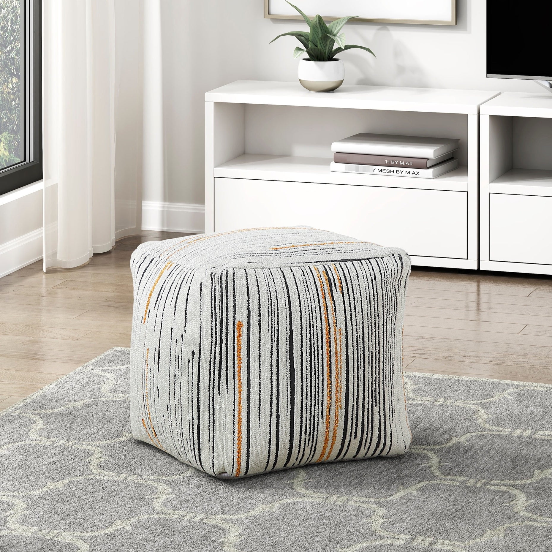 Modern Square Pouf+Fully Assembled”-“New Home/Move-In+Quick Setup ...