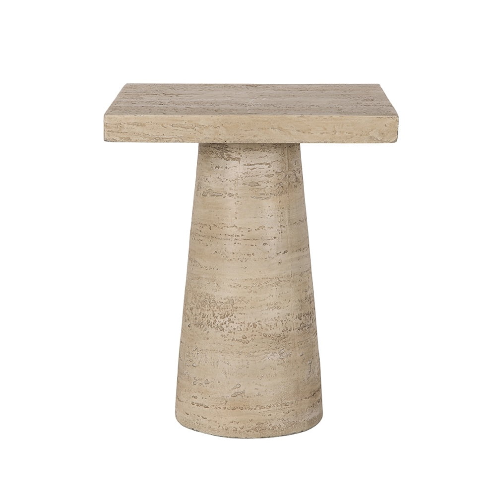 Modern Square Side Table with Cylinder Pedestal, End Table for Living ...