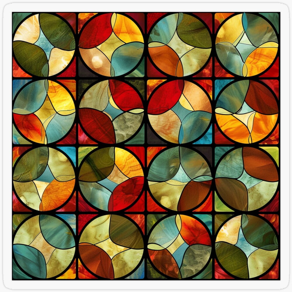 Modern Stained Glass In Colors Sticker Kir-6601 - Walmart.com