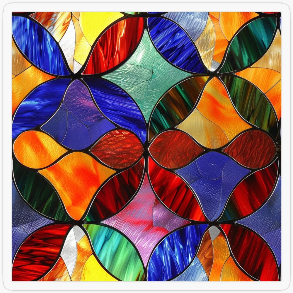 Modern Stained Glass In Colors Sticker Kir-6607 - Walmart.com