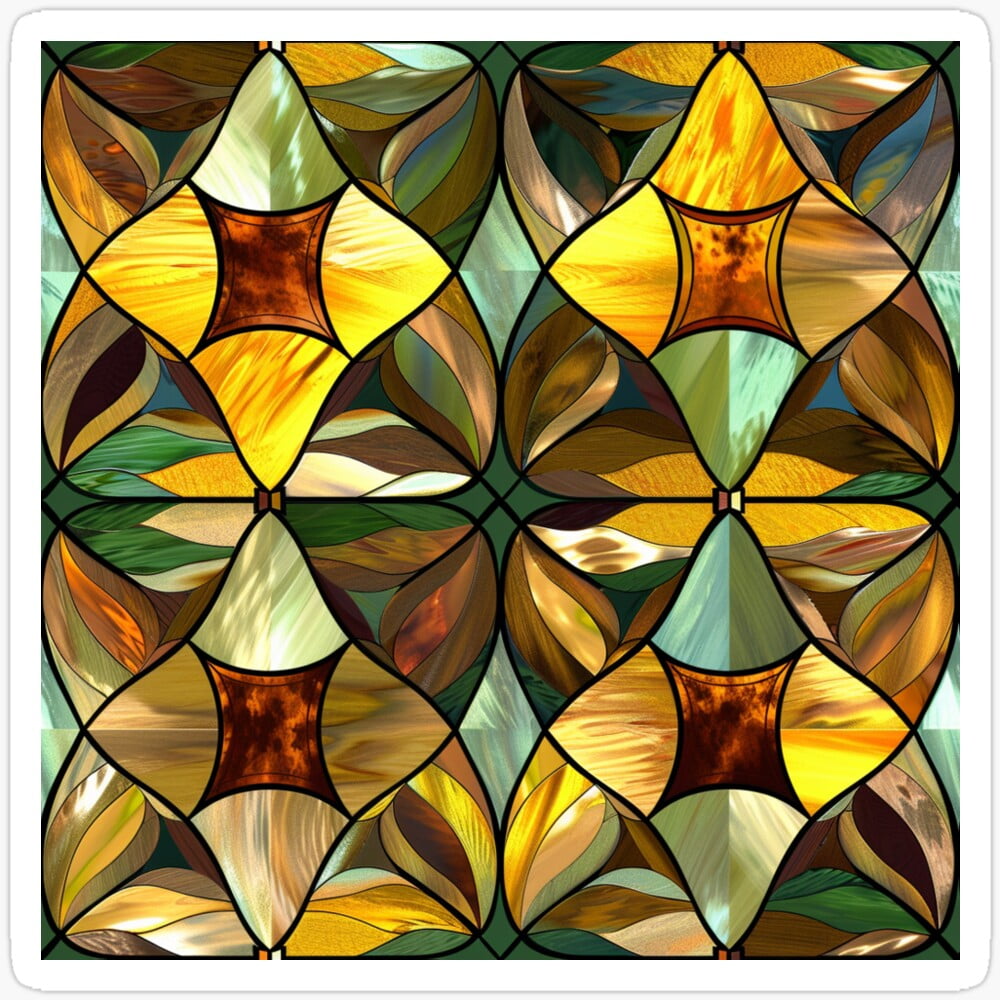 Modern Stained Glass In Colors Sticker Kir-6624 - Walmart.com