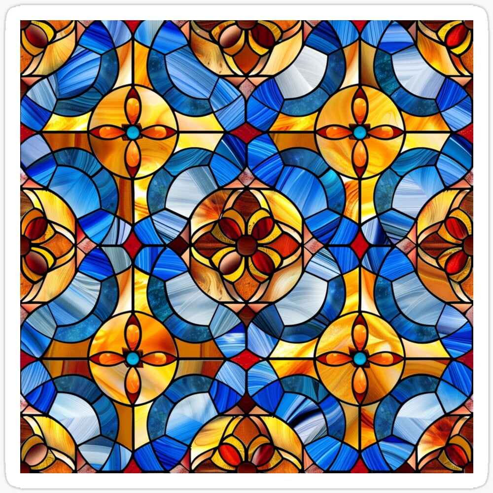 Modern Stained Glass In Colors Sticker Kir-6629 - Walmart.com