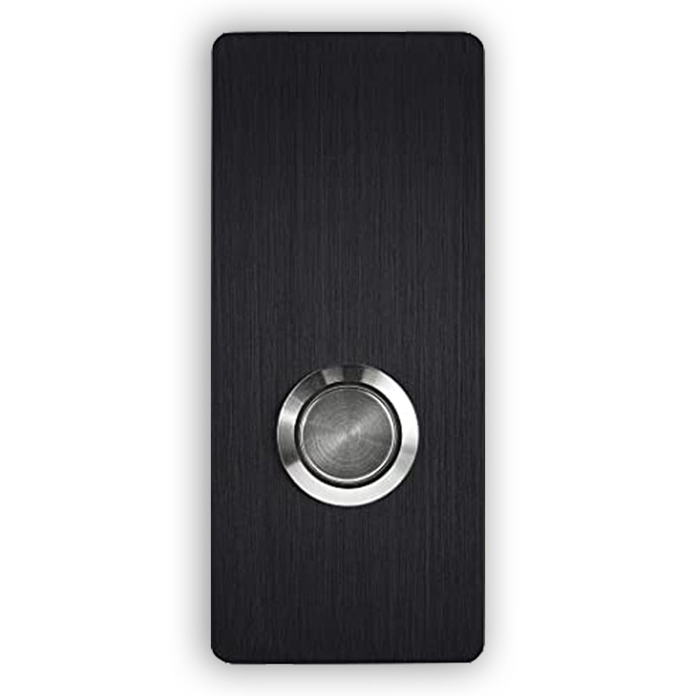 R7 Anodized Aluminum Doorbell Button, Hard Wire Entry Push, Black, 1.37 ...
