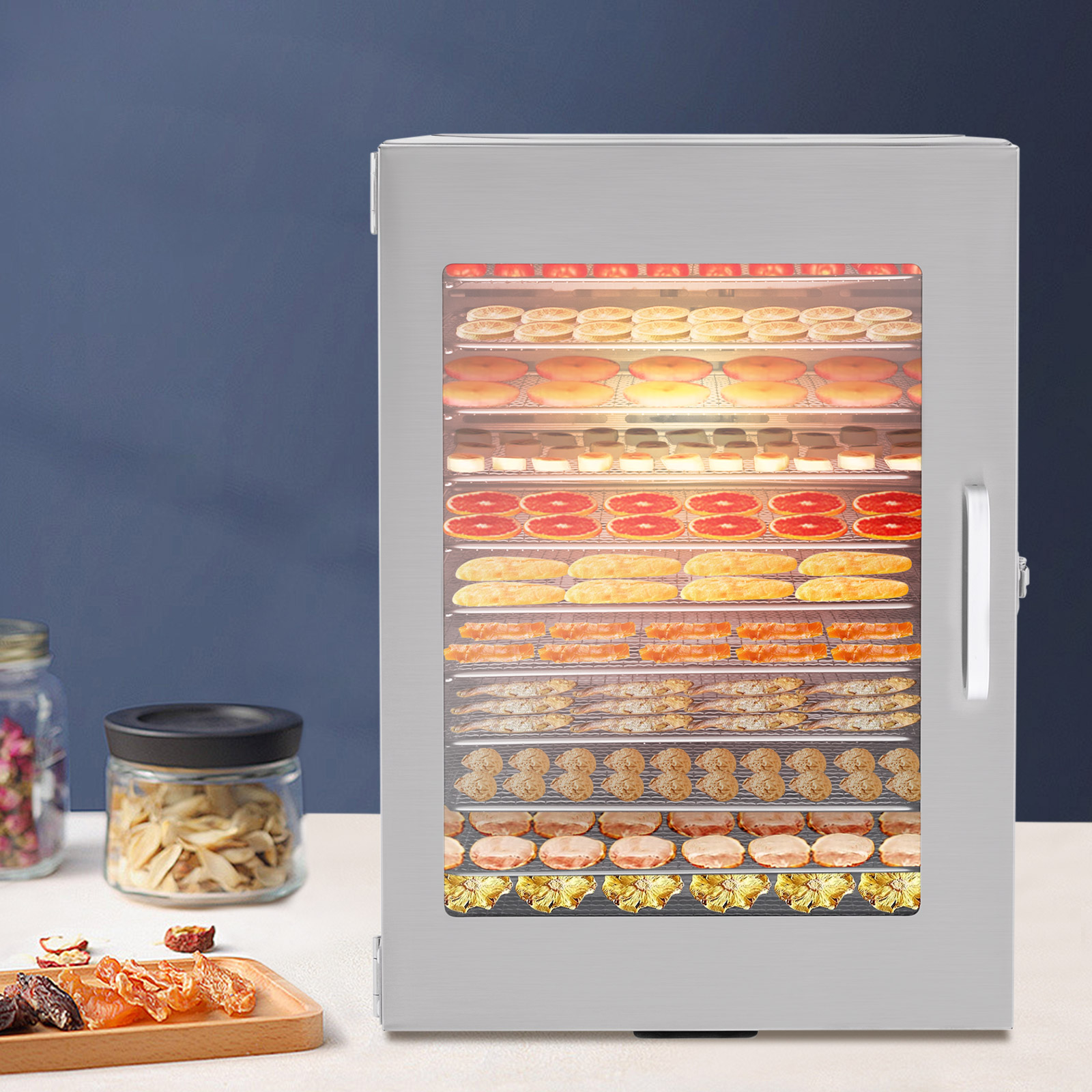 Modern Stainless Steel Fruit Dryer 1000W Food Dehydrator Fruit Dryer ...