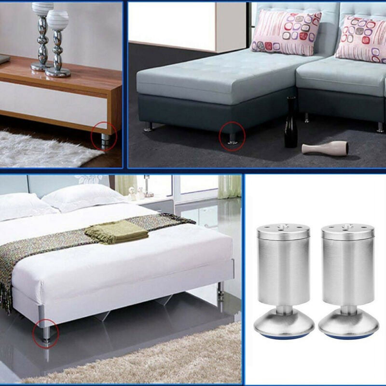 Modern Stainless Steel Furniture Legs Cabinet Bed Table Desk Sofa Stand ...