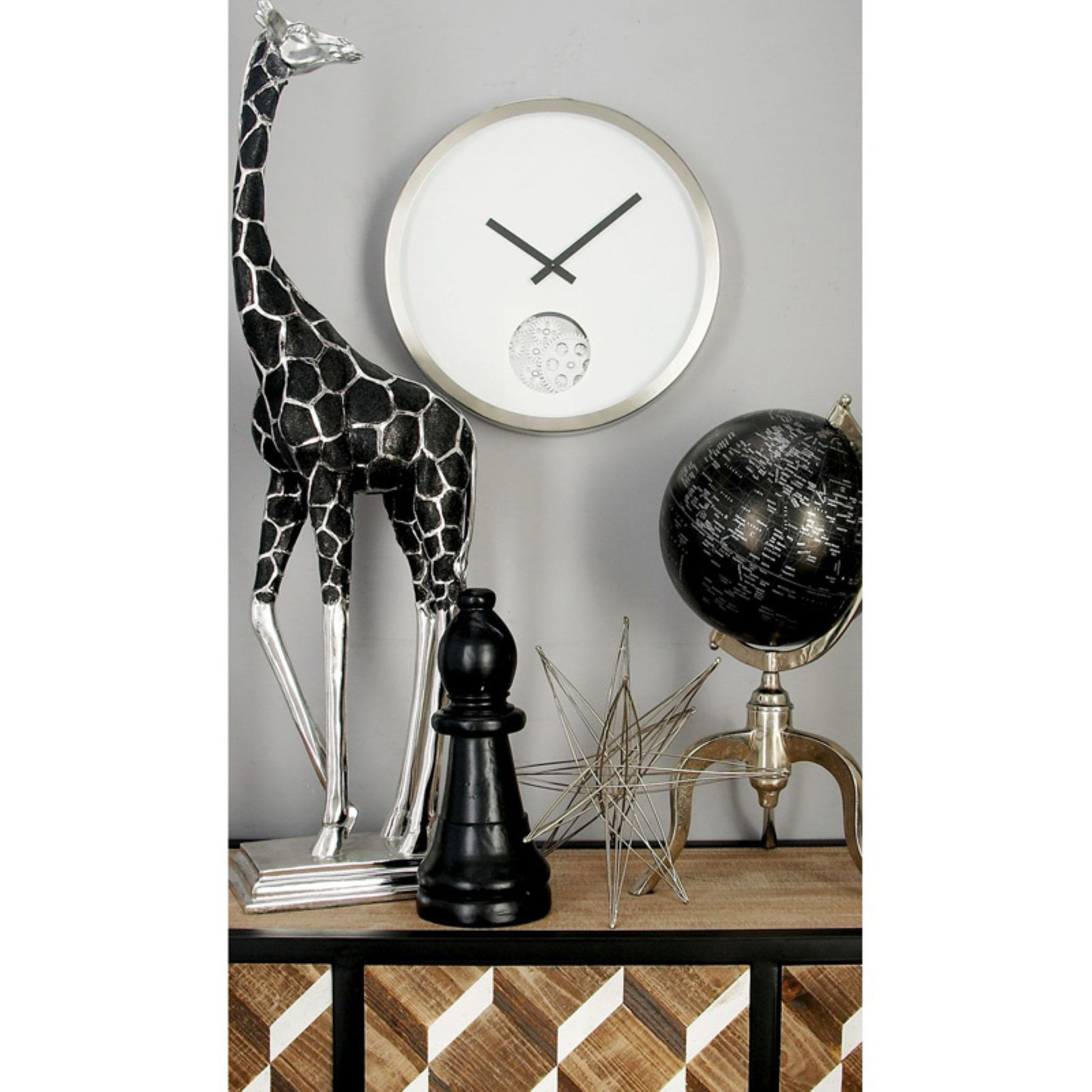 Modern Stainless Steel Gear Wall Clock - Walmart.com