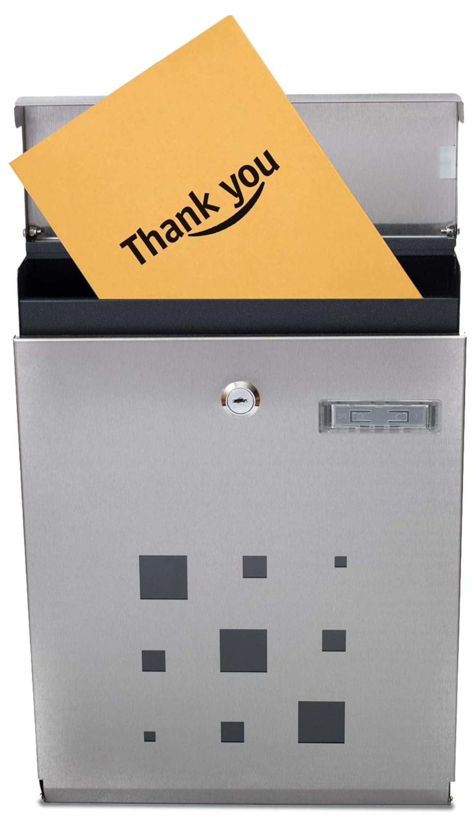 Modern Stainless Steel Mailbox - Vertical Wall Mount - Powder Coated ...