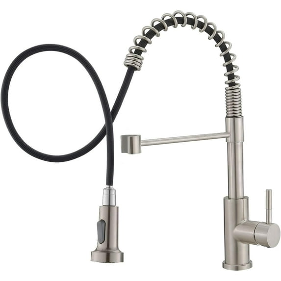 Modern Stainless Steel Pull-Out Kitchen Faucet with Dual Spray Modes ...