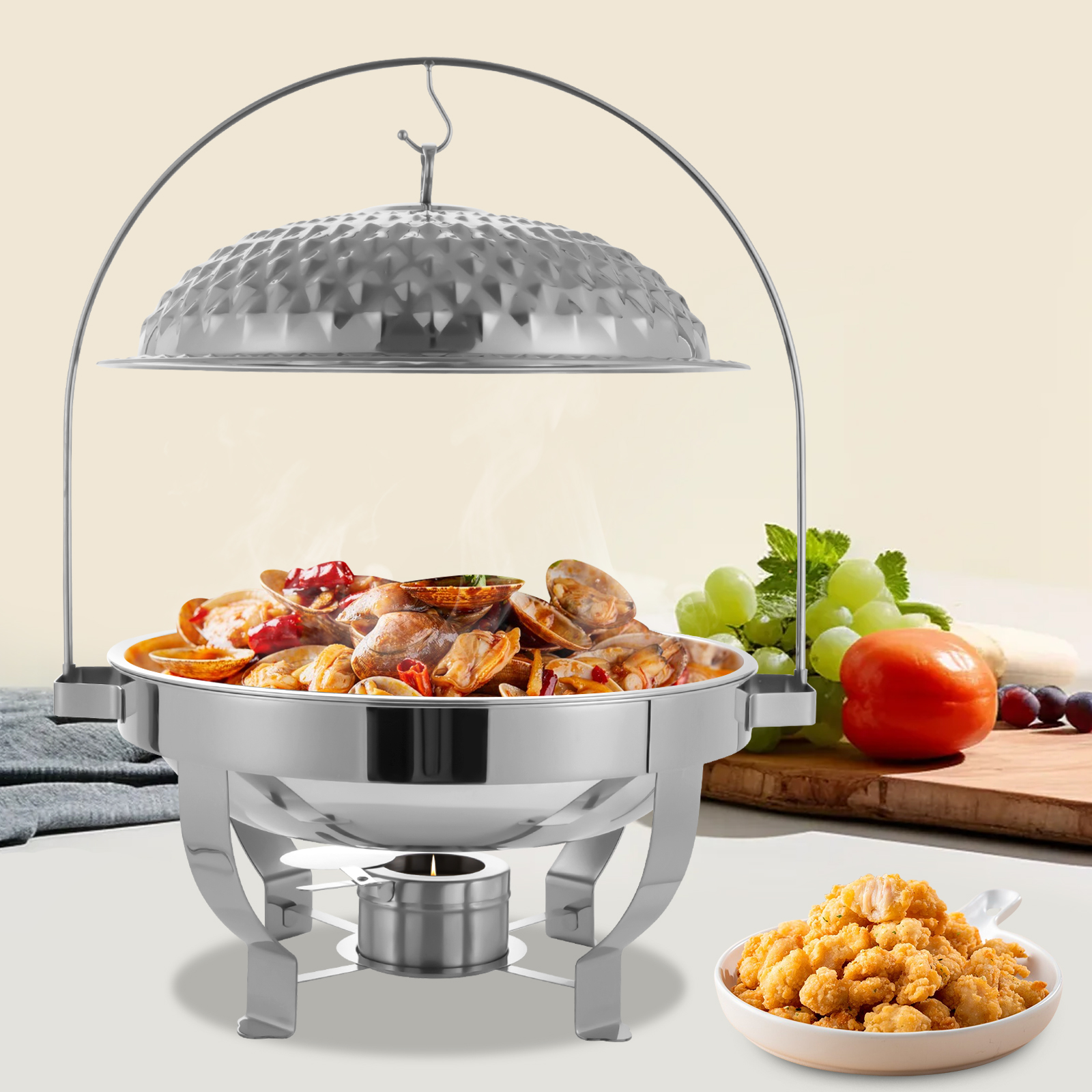 Modern Stainless Steel Stove, Hanging Lid Dining Stove, Diamond Hanging ...