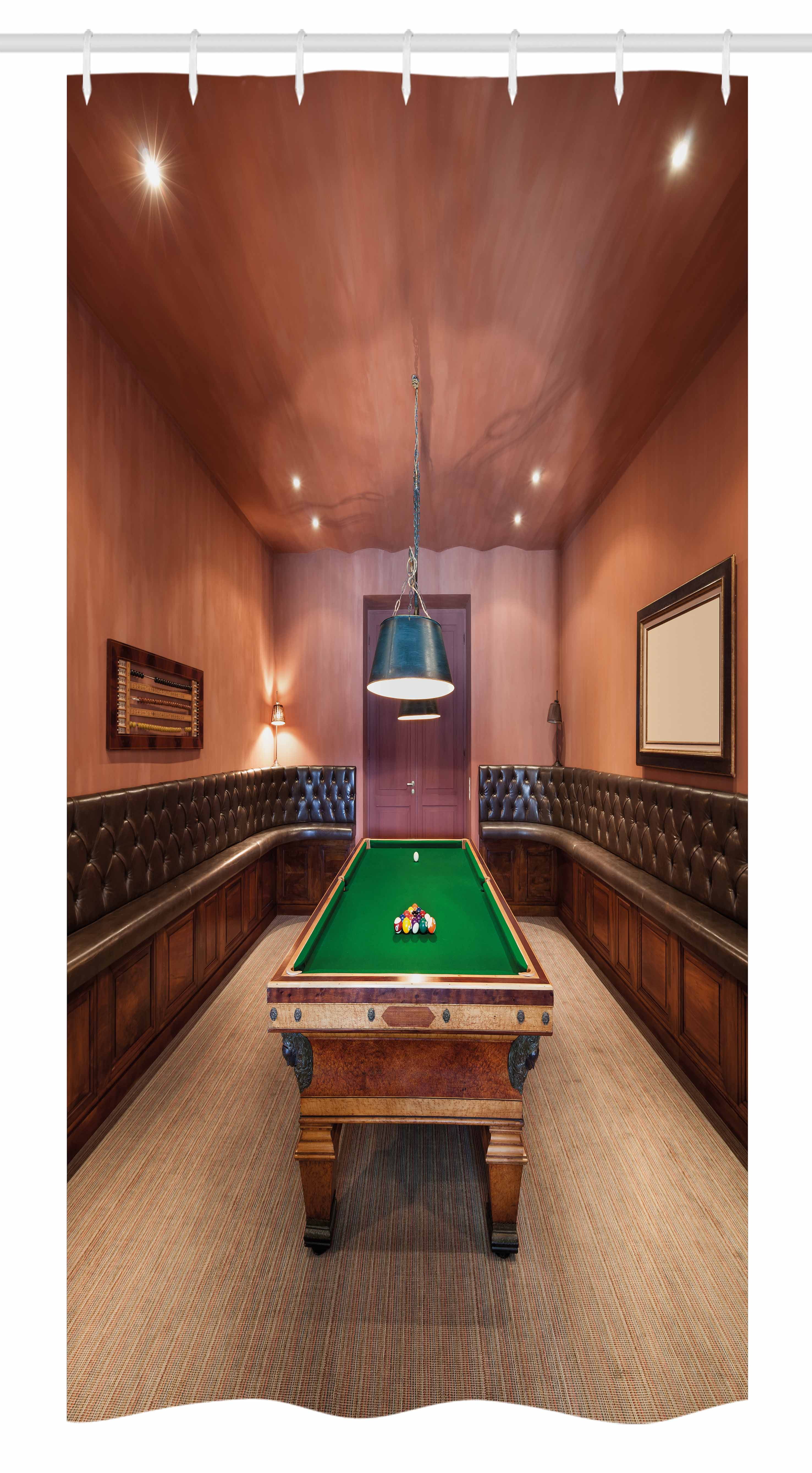 Modern Stall Shower Curtain, Entertainment Room in Mansion Pool Table ...