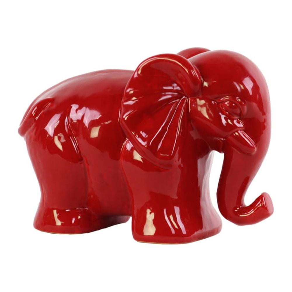 Modern Standing Elephant Figurine- Small- Red - Walmart.com