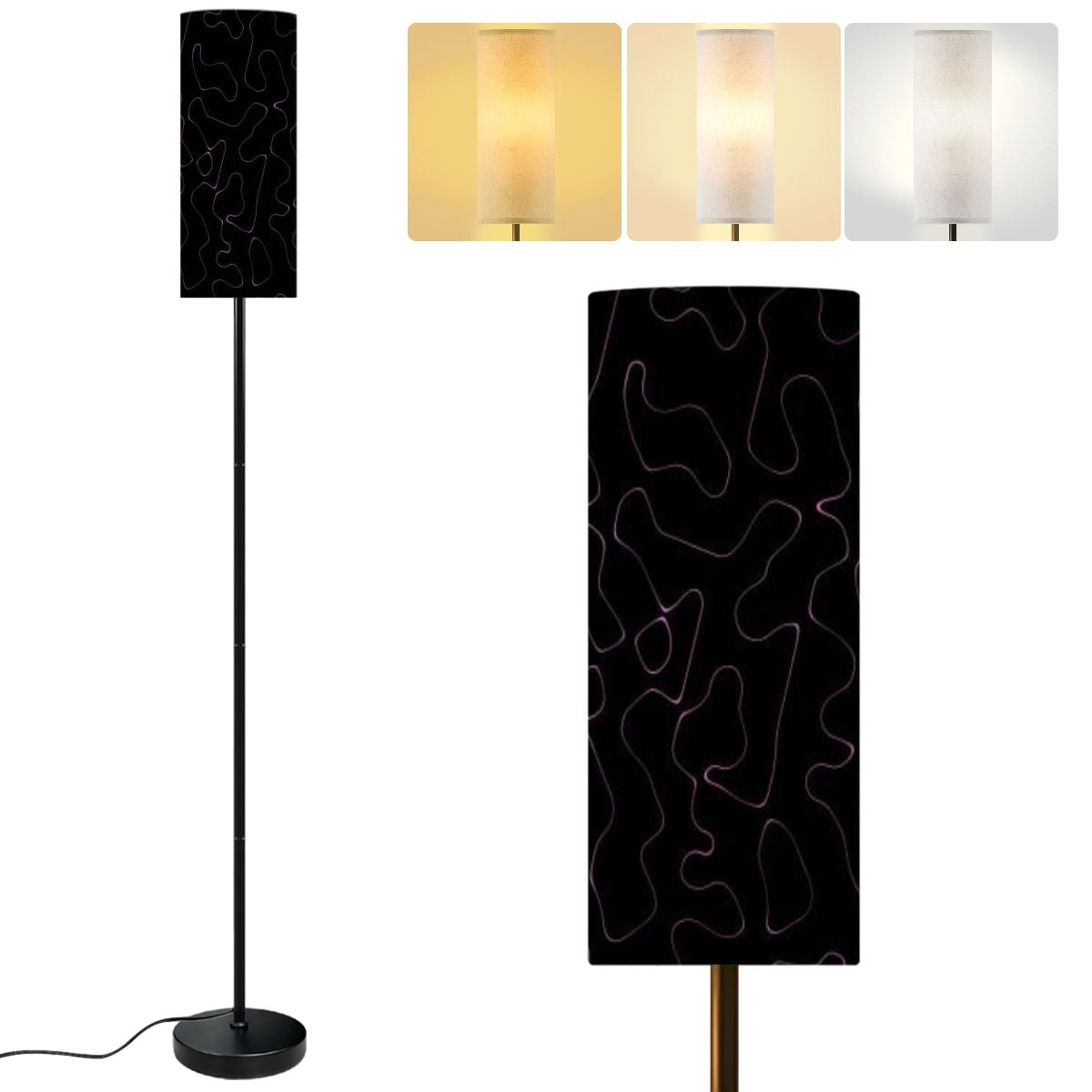 Modern Standing Floor Lamp 2d topographic contoured gloopy rounded ...