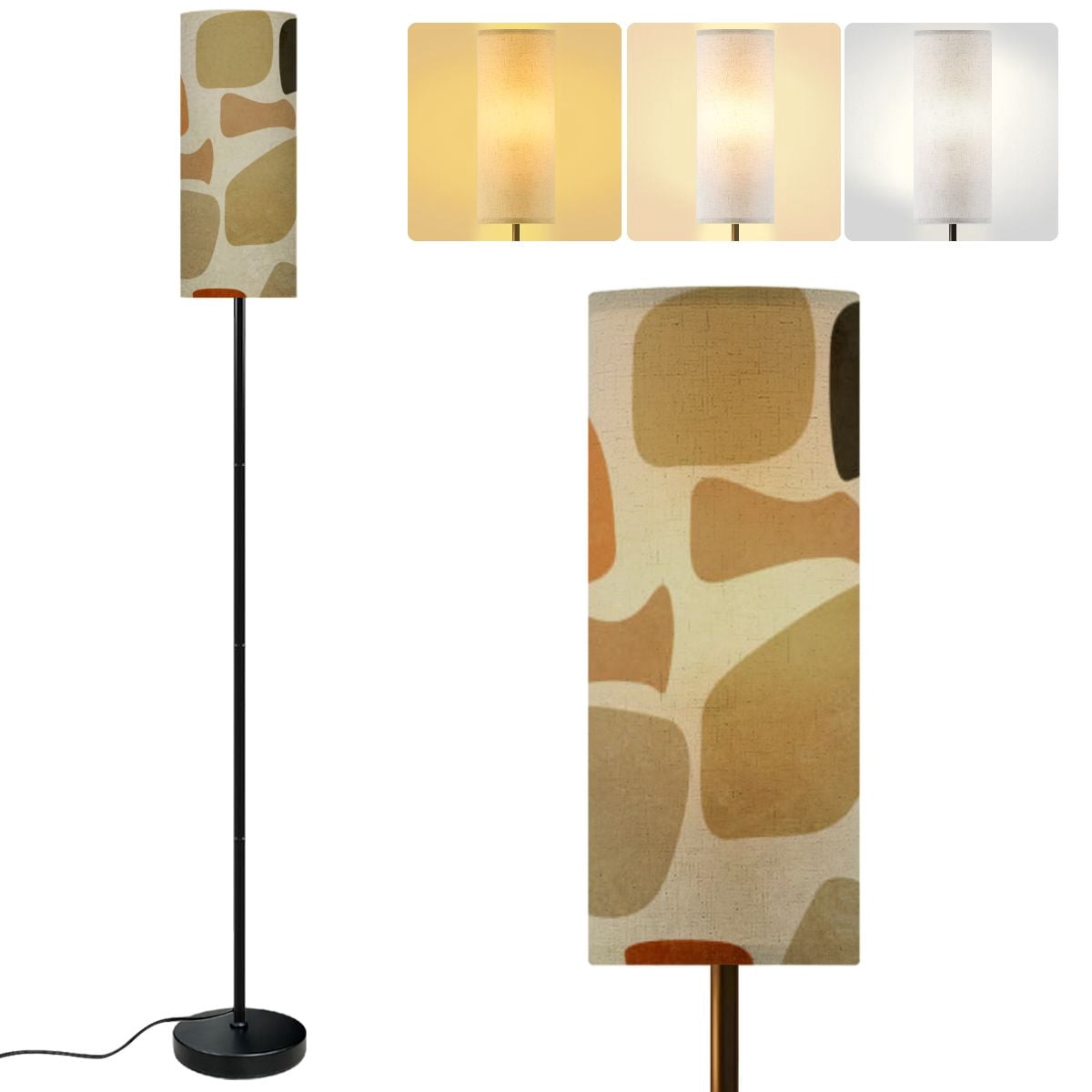 Modern Standing Floor Lamp 3d boho wall decor canvas flat art colorful ...