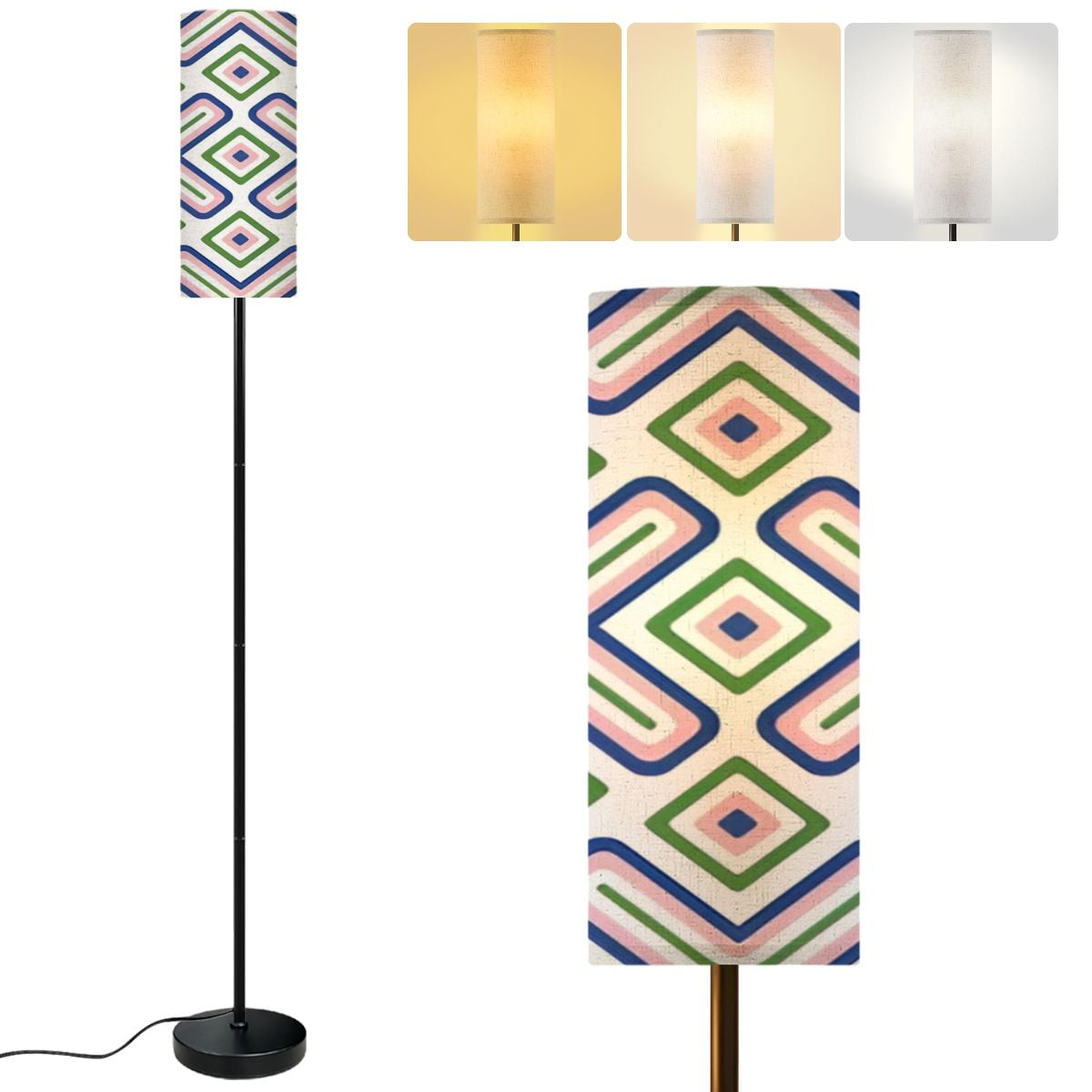 Modern Standing Floor Lamp Abstract Art Cross Squares Geometric ...