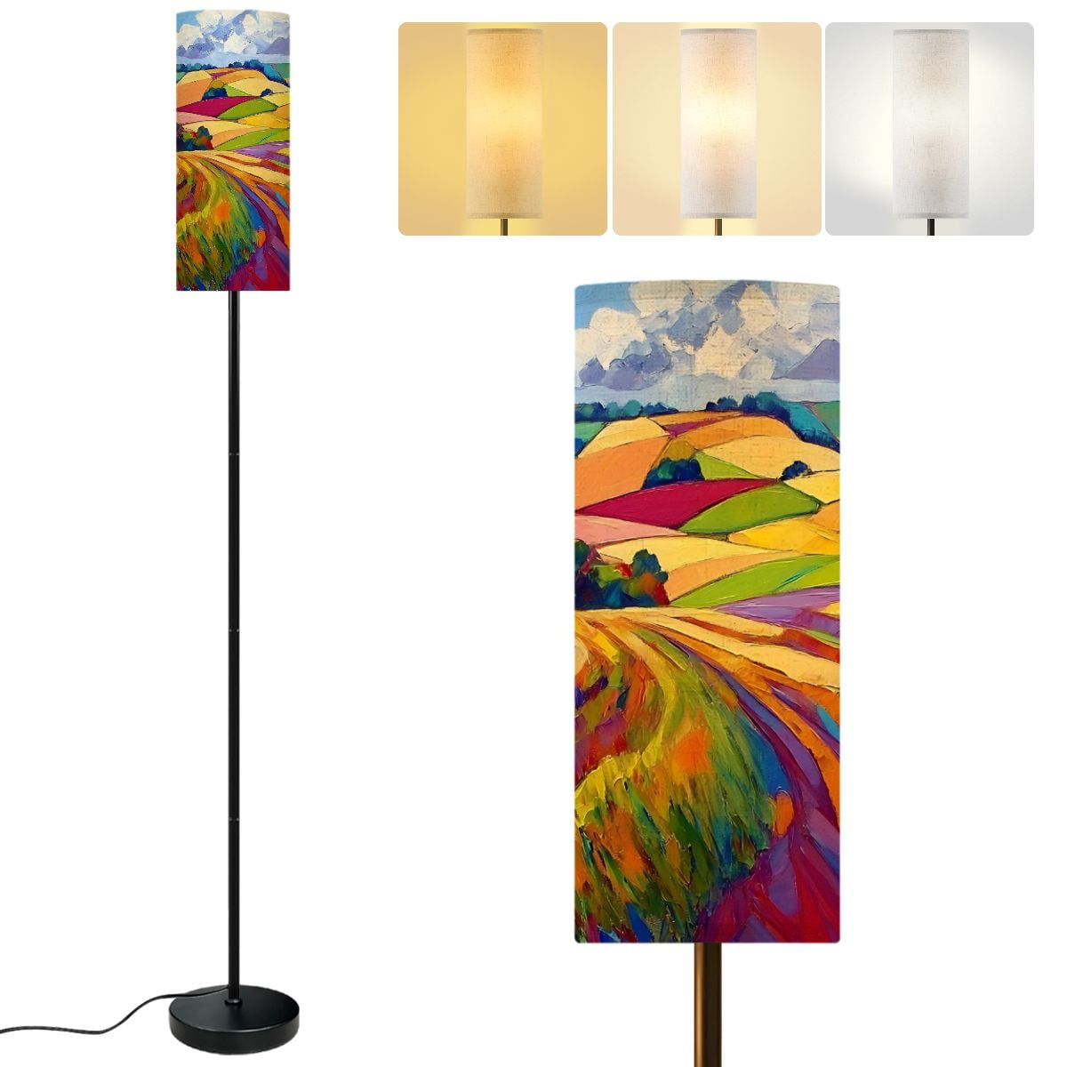 Modern Standing Floor Lamp Abstract Colorful Clouds Landscape Pictures ...