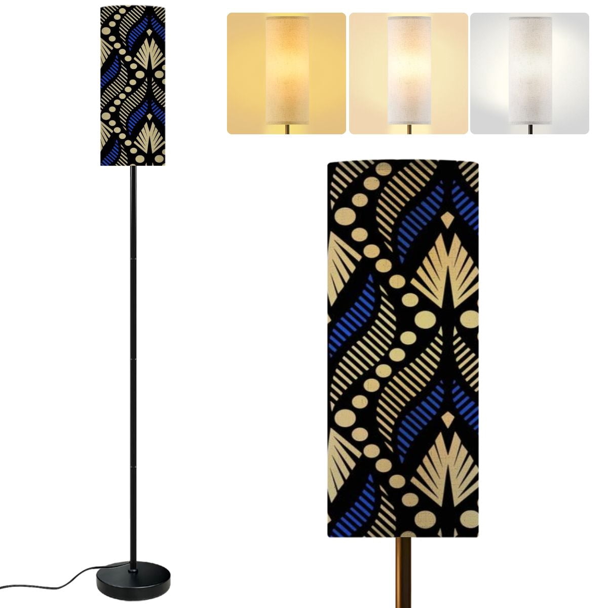 Modern Standing Floor Lamp Abstract Hand Drawing Baroque Ethnic ...