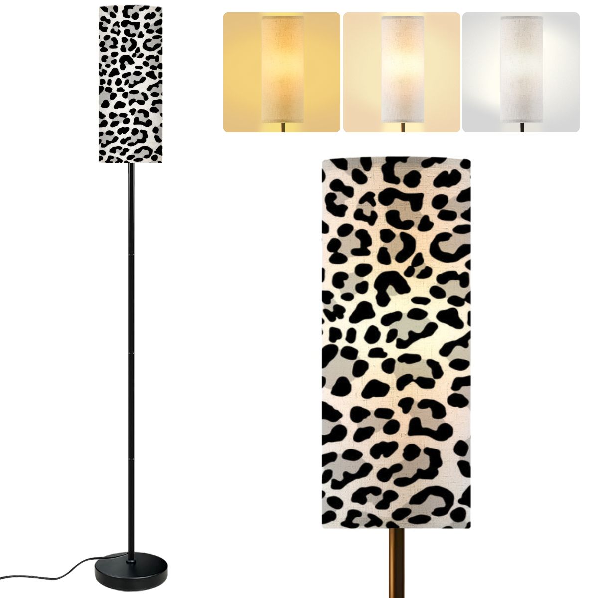 Modern Standing Floor Lamp Abstract Leopard Trendy seamless print ...
