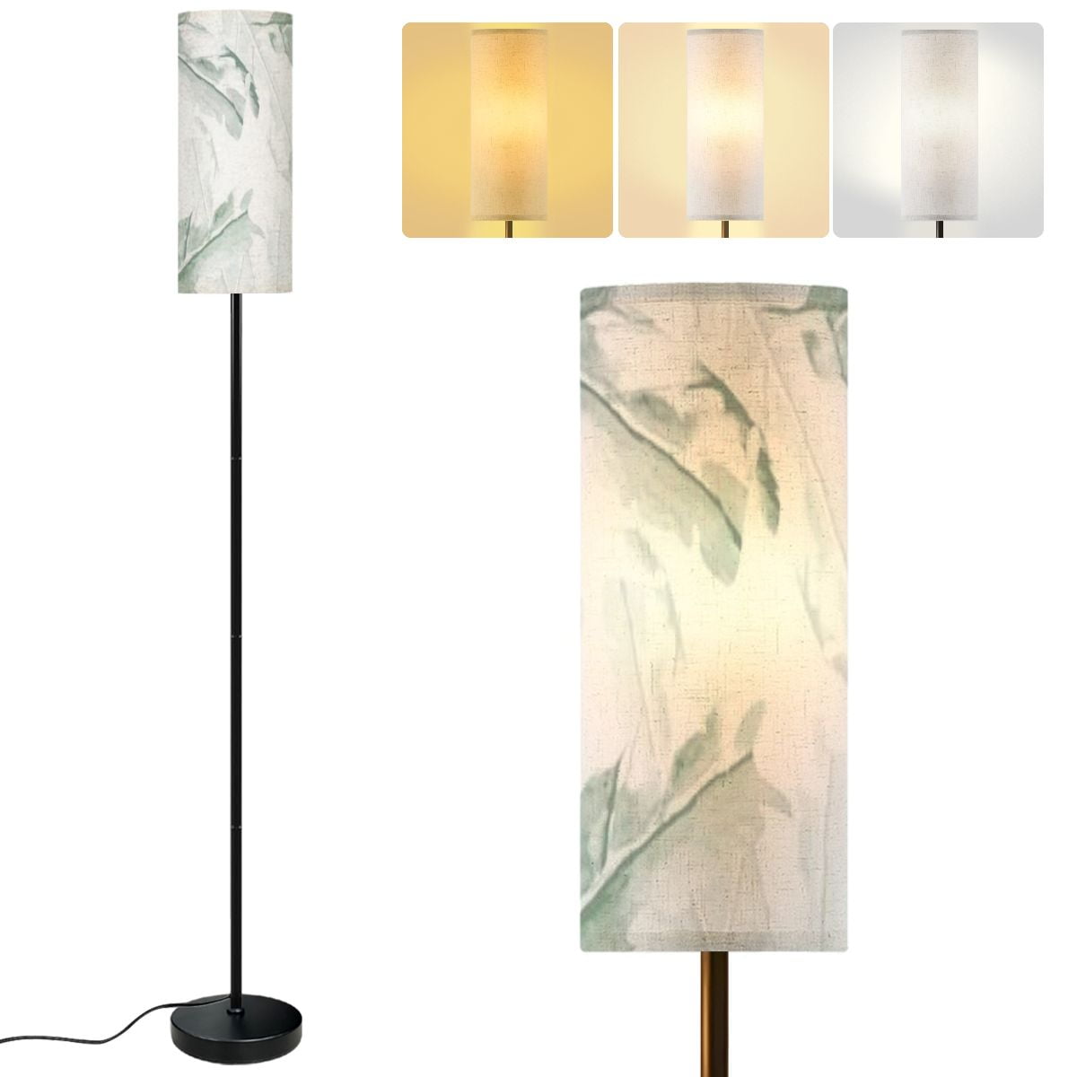 Modern Standing Floor Lamp Abstract art gold tropical leaves Luxury ...