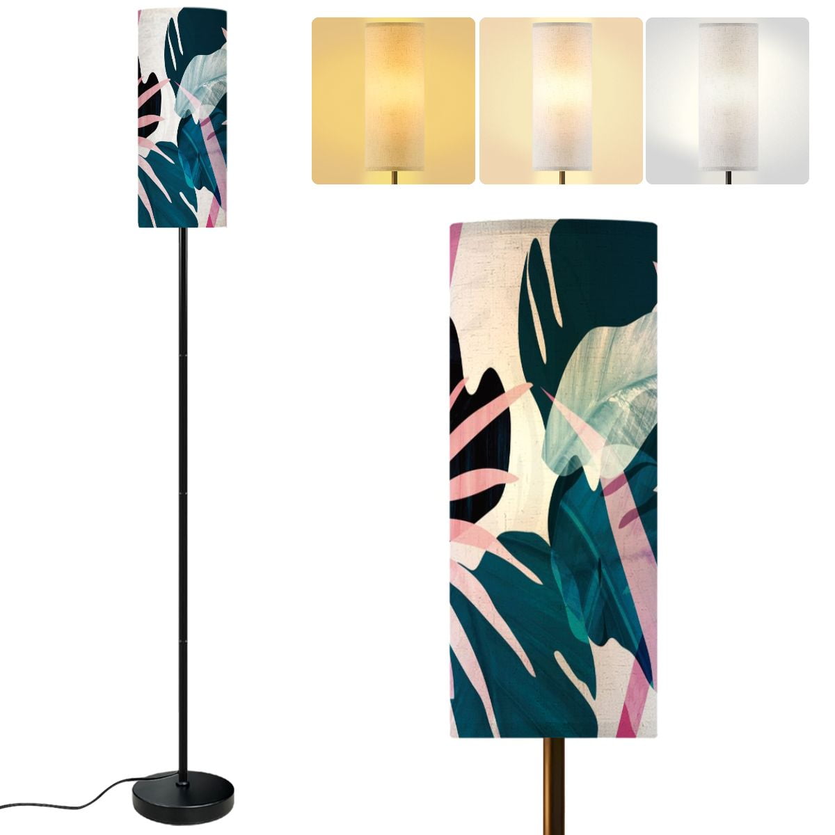 Modern Standing Floor Lamp Abstract art tropical leaves design ...