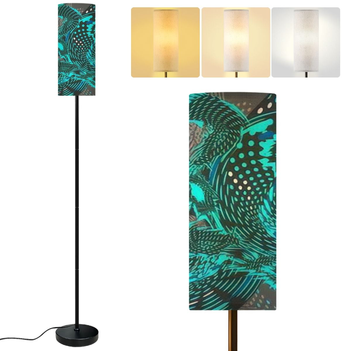 Modern Standing Floor Lamp Abstract for boy girls Grunge dots waves ...