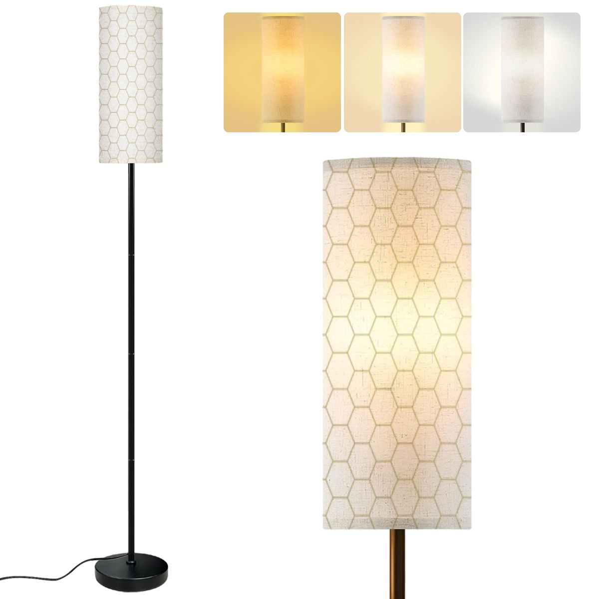 Modern Standing Floor Lamp Abstract cube hexagon shape design Hexagons ...