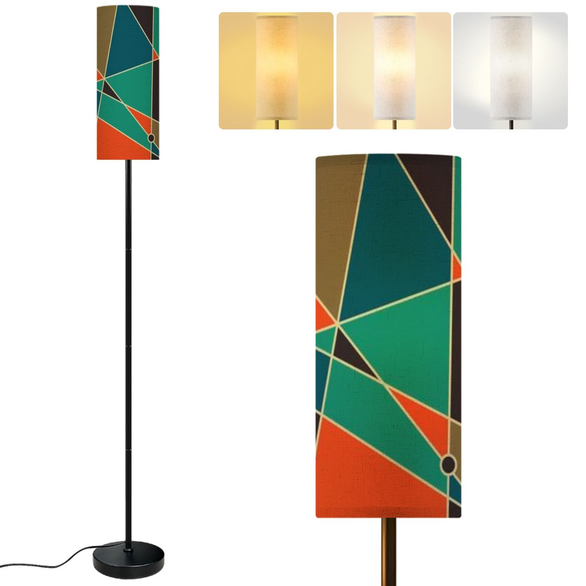 Modern Standing Floor Lamp Abstract geometric mid century Retro space ...