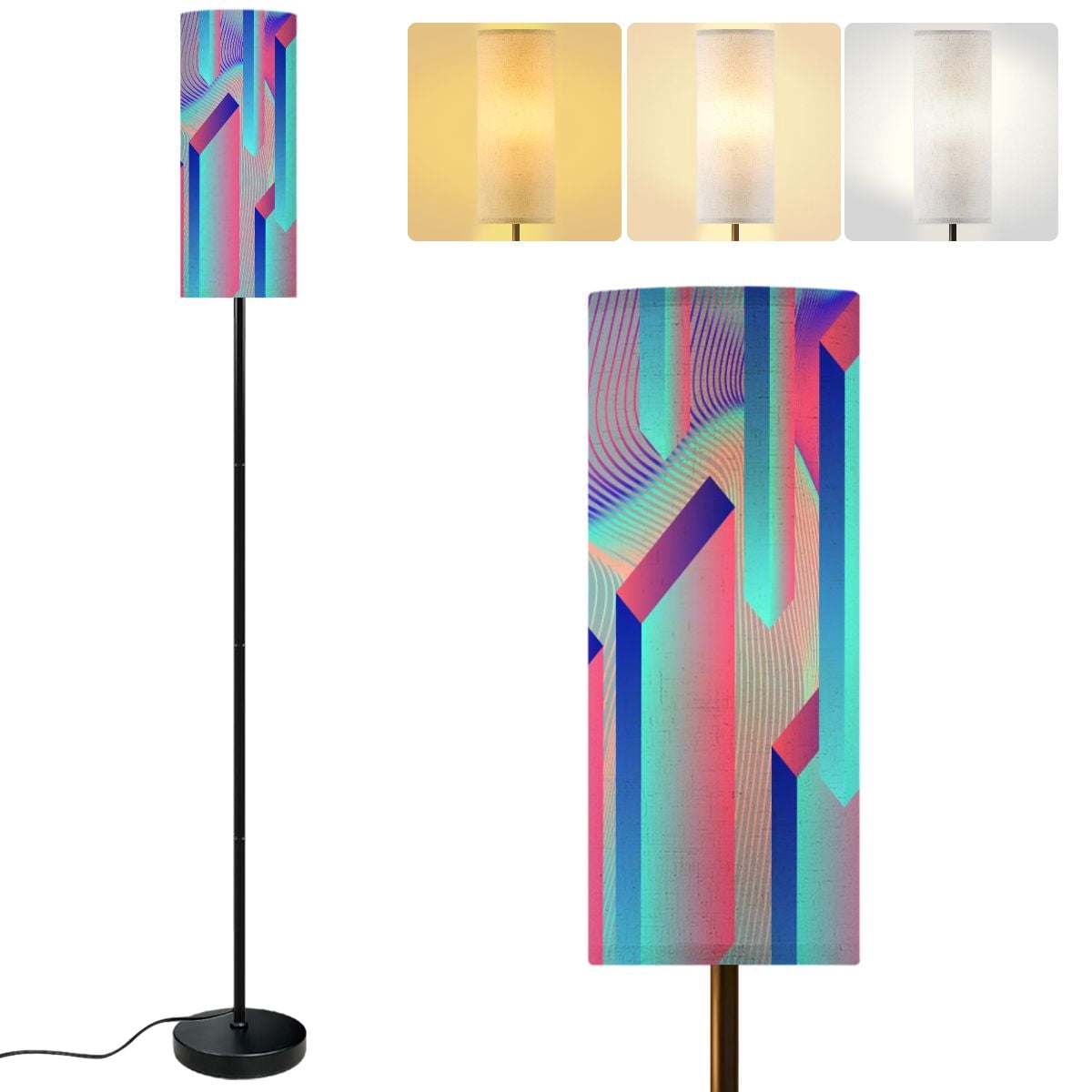 Modern Standing Floor Lamp Abstract geometric minimal isometric blocks ...