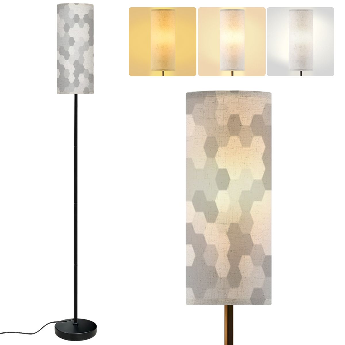 Modern Standing Floor Lamp Abstract honeycombs seamless hexagon ...