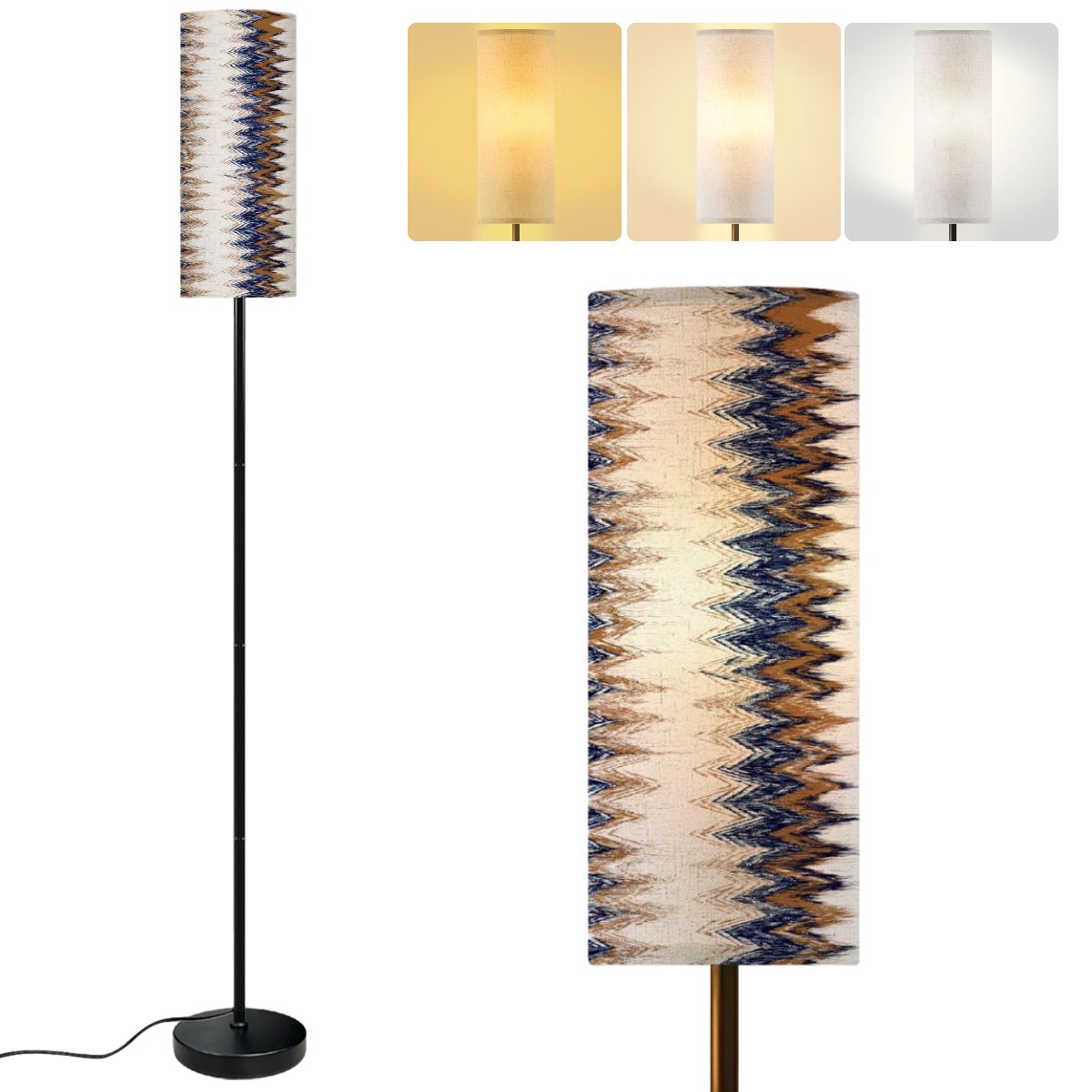 Modern Standing Floor Lamp Abstract pastel colors neutral geo dyed ...