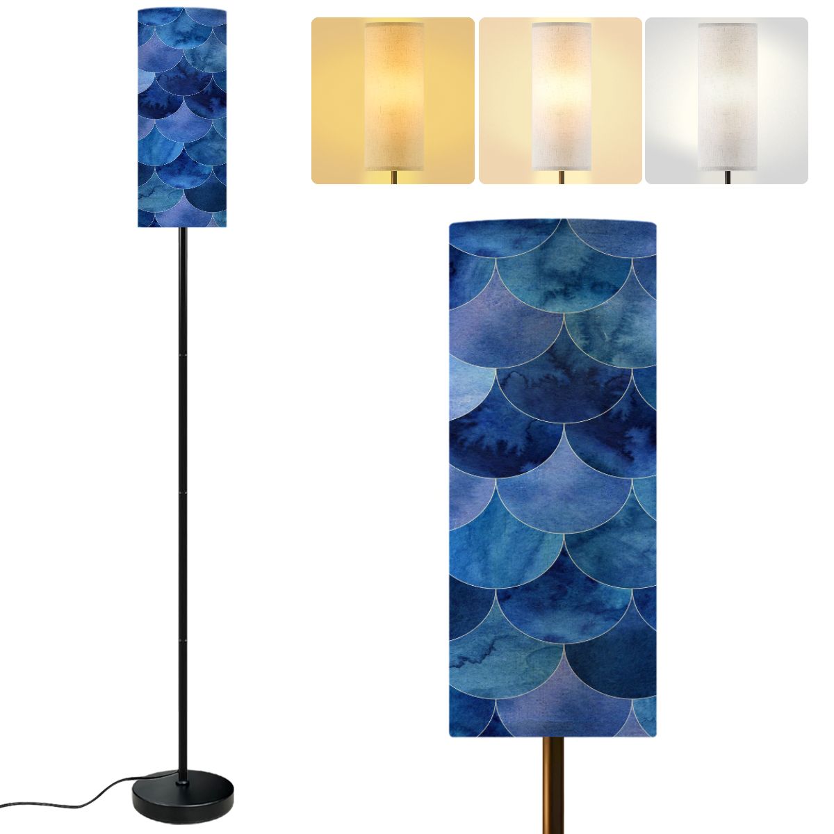 Modern Standing Floor Lamp Abstract scales seamless pattern Fish skin ...