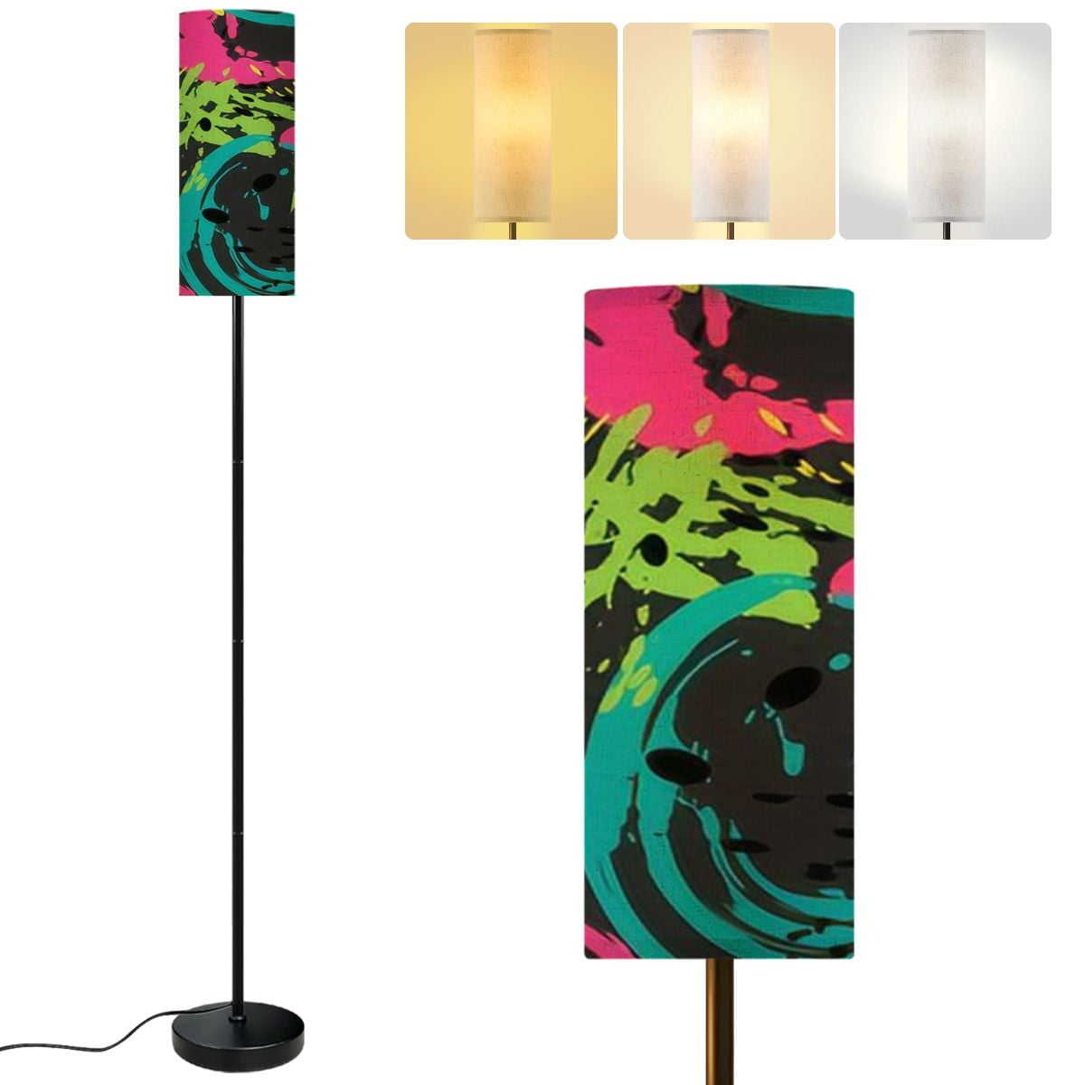 Modern Standing Floor Lamp Abstract seamless chaotic pattern urban ...