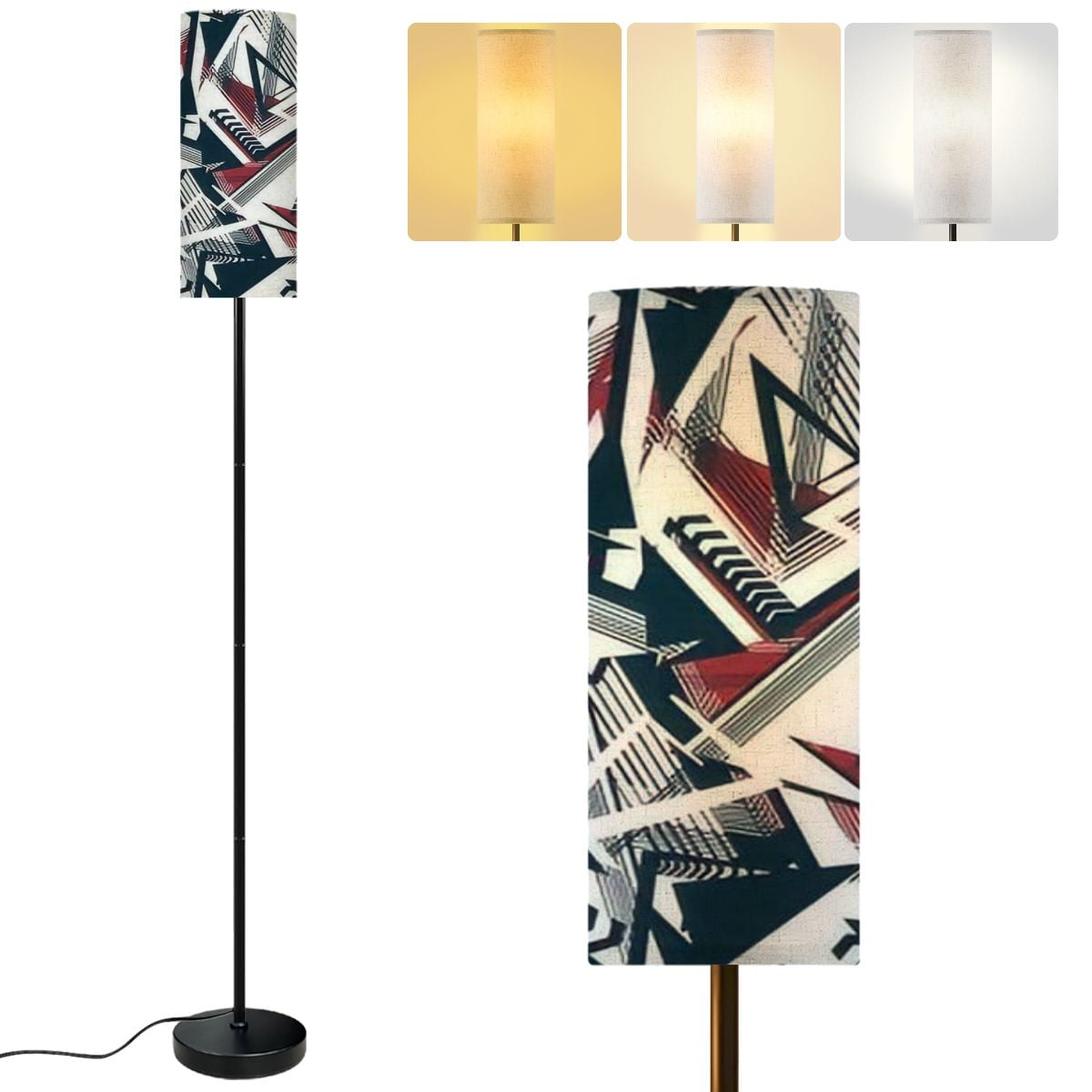 Modern Standing Floor Lamp Abstract seamless geometric squares star ...