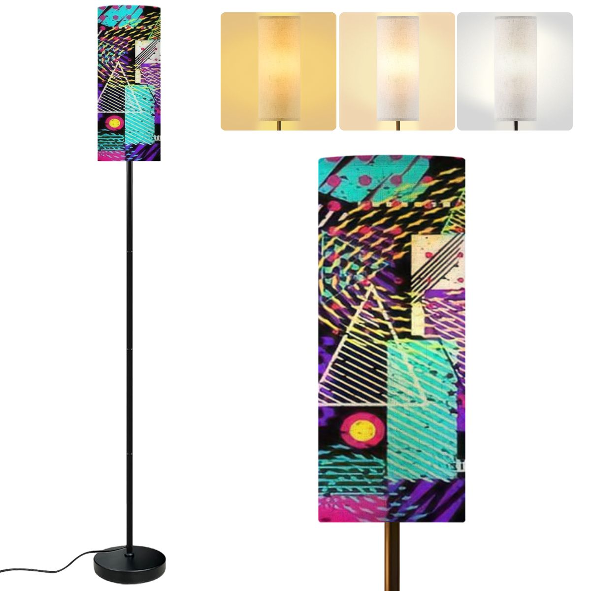 Modern Standing Floor Lamp Abstract seamless geometric squares star ...