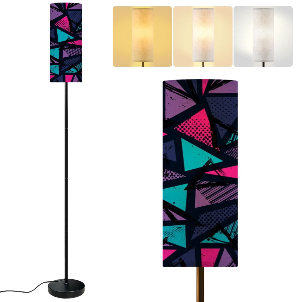 Modern Standing Floor Lamp Abstract seamless pattern for girls boys ...