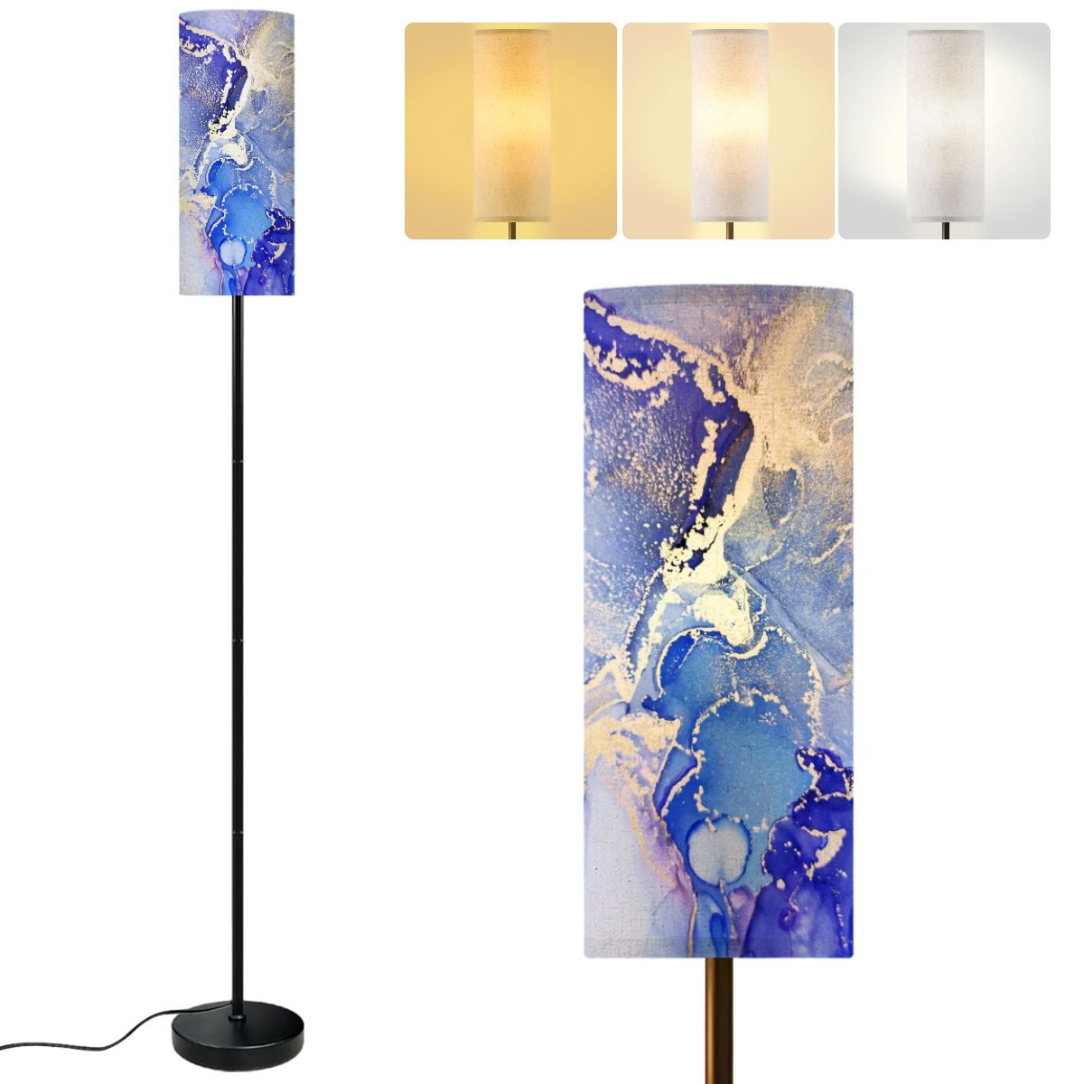 Modern Standing Floor Lamp Alcohol Art Bright Sputter Gold Marble ...