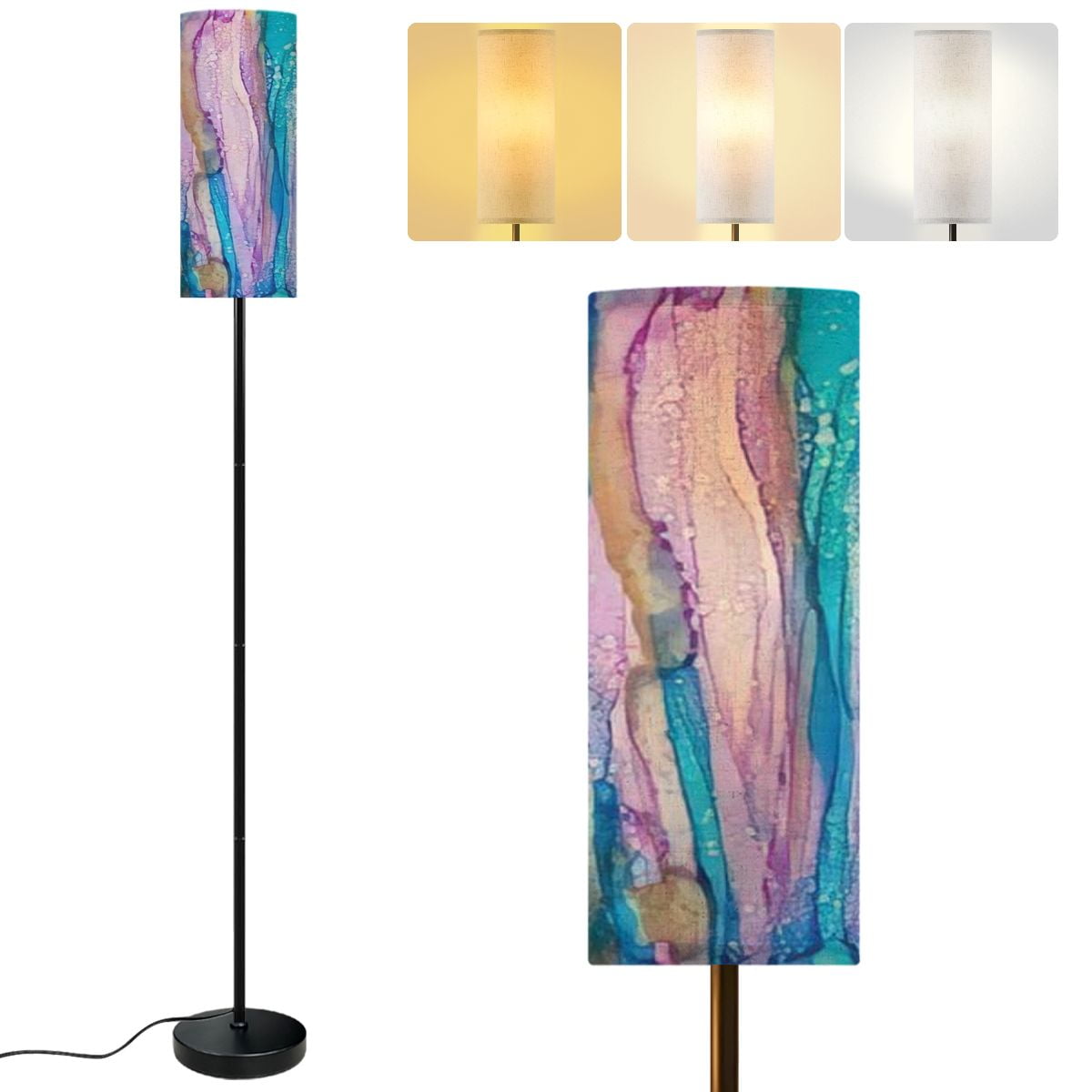 Modern Standing Floor Lamp Alcohol Ink Art Abstract painting Alcohol ...
