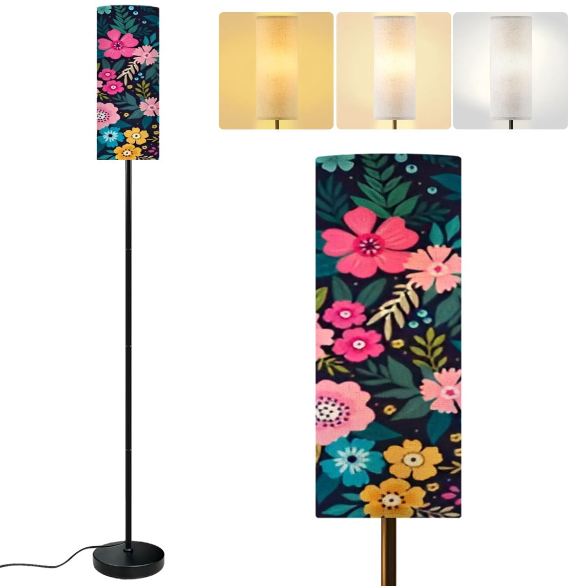 Modern Standing Floor Lamp Amazing seamless floral pattern bright ...