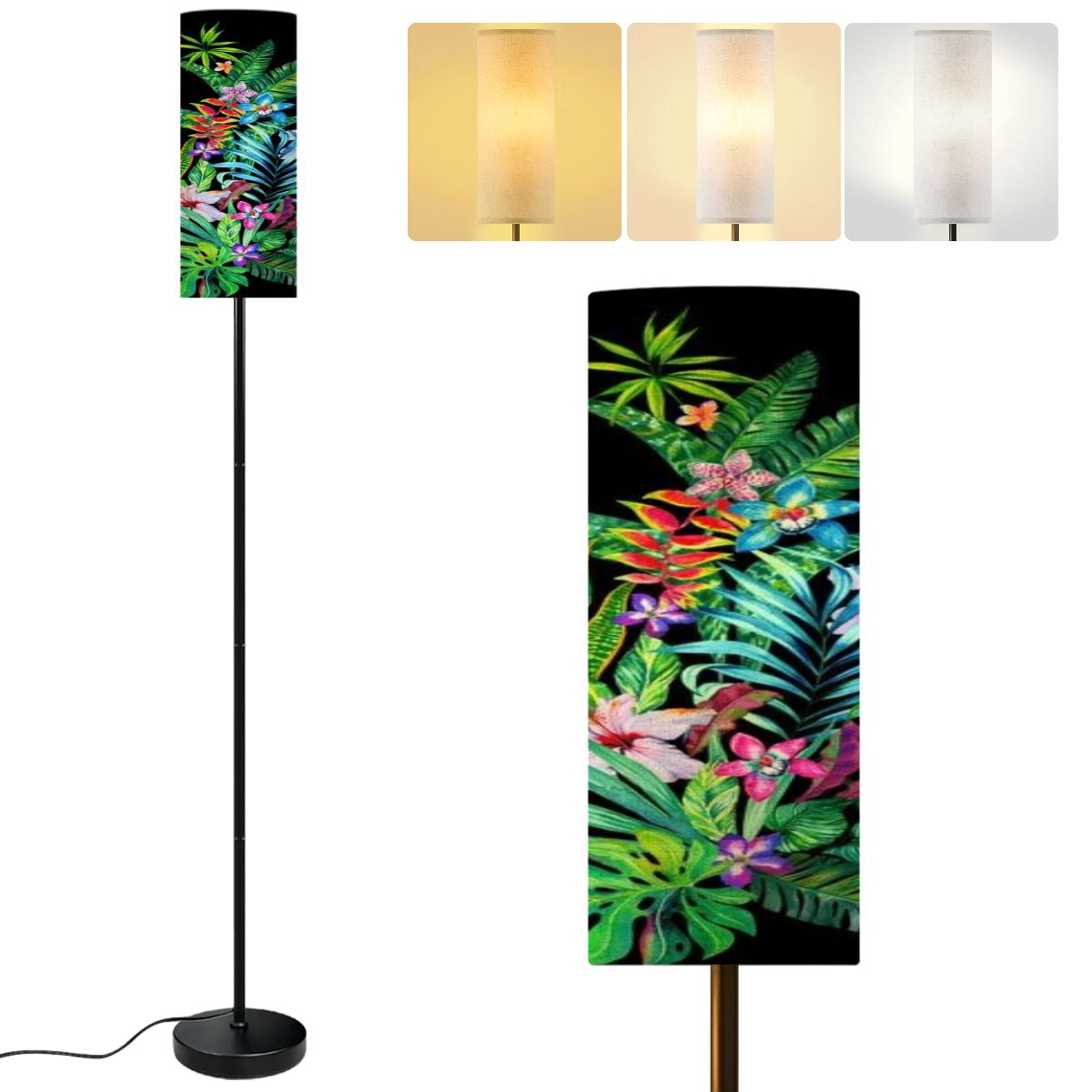 Modern Standing Floor Lamp Amazing tropical floral placement design ...