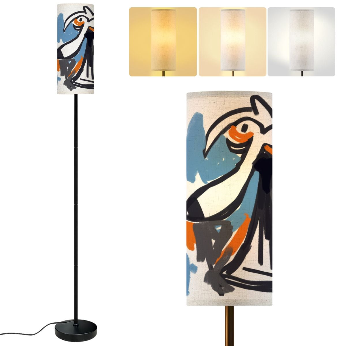 Modern Standing Floor Lamp Animal dog cartoon scribble doodle drawing ...